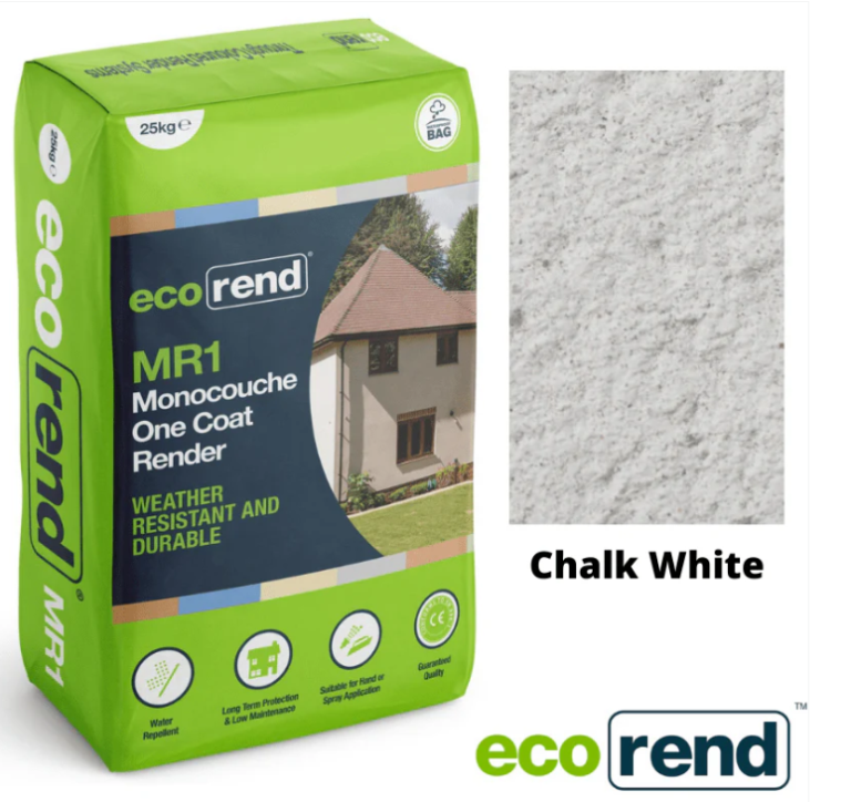 Ecorend MR1 One Coat Render Chalk White Top Coat 25kg - Pinks ...
